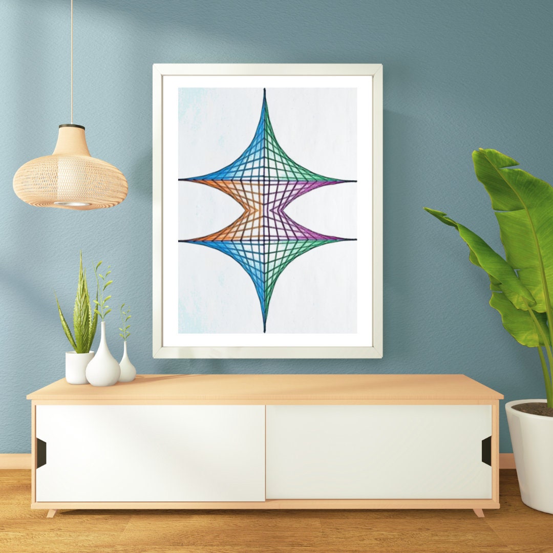 Geometry 3D Hologram Wall Art , Printable Geometric Art, Printable Wall ...