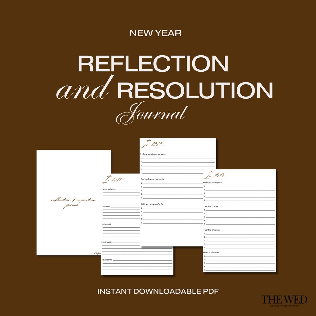 New Year Resolution, Journal Template, Year in Review, Instant Download ...