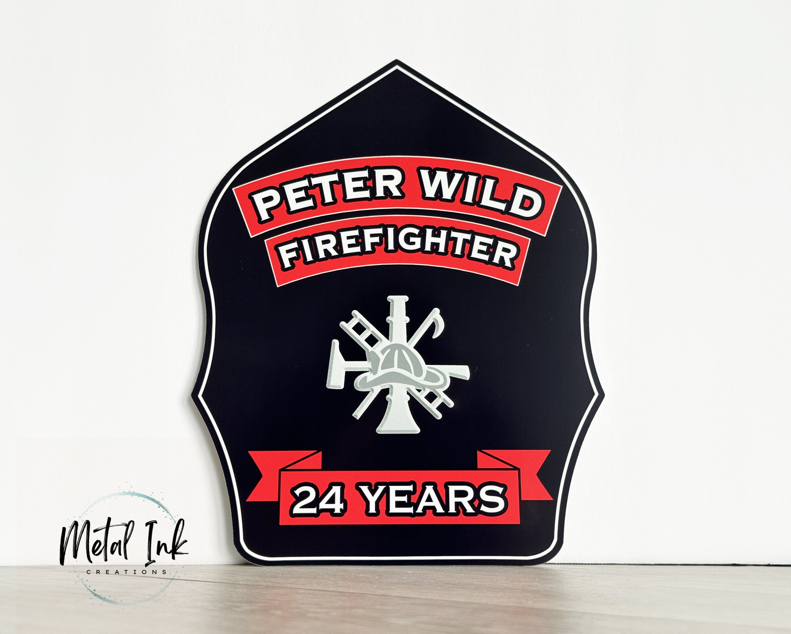 Personalized Firefighter Shield Plaque: Retirement, Promotion, or ...