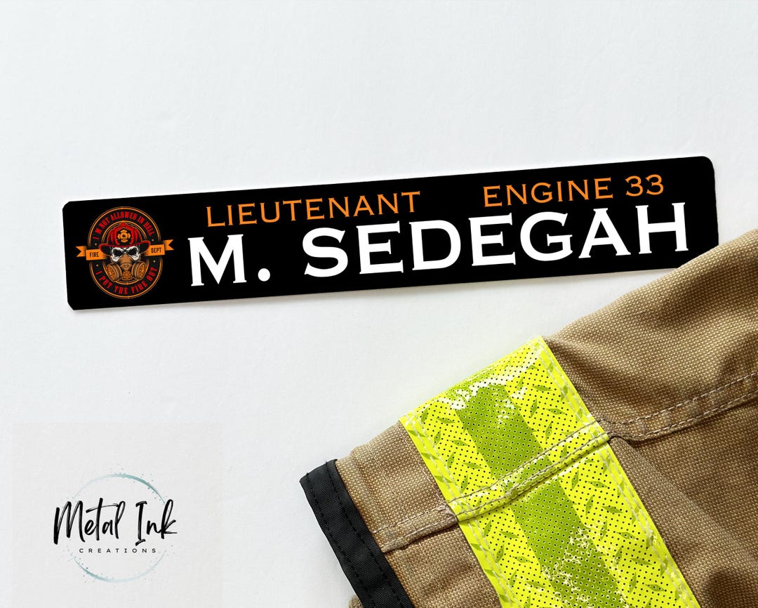 Personalized Firefighter Locker Tag: Full Color Firehouse Nameplate ...