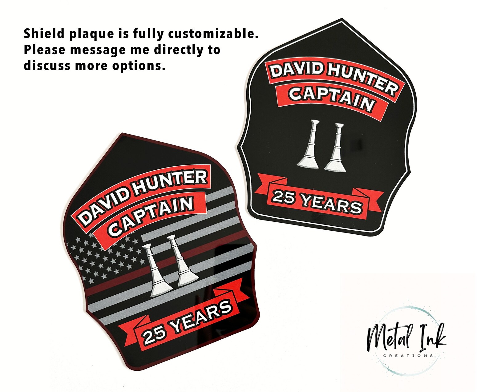 Firefighter Shield Plaque: Personalized Retirement Gift, Service Award ...