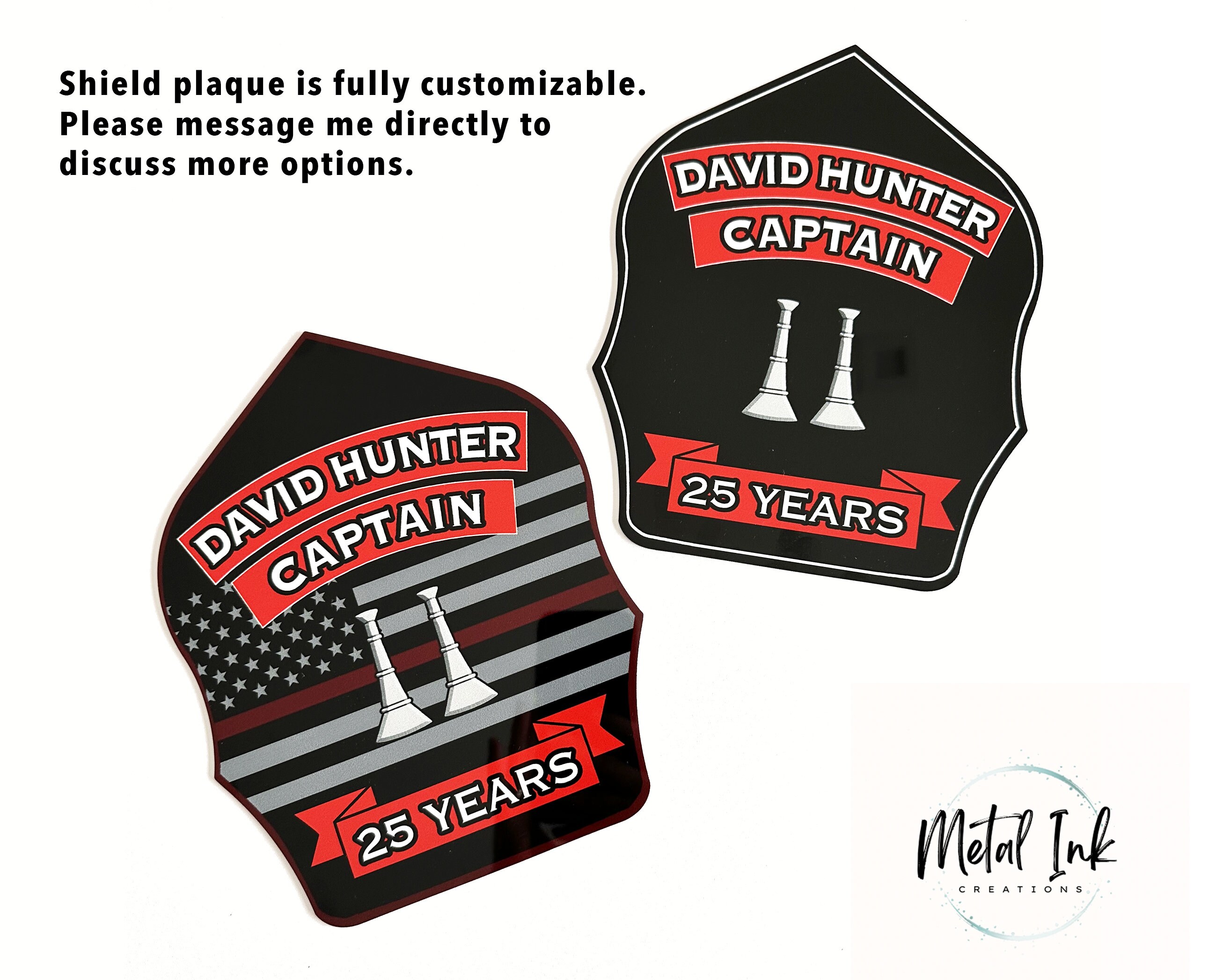 Years of Service Gift Firefighter Shield Plaque Retirement Gift for ...