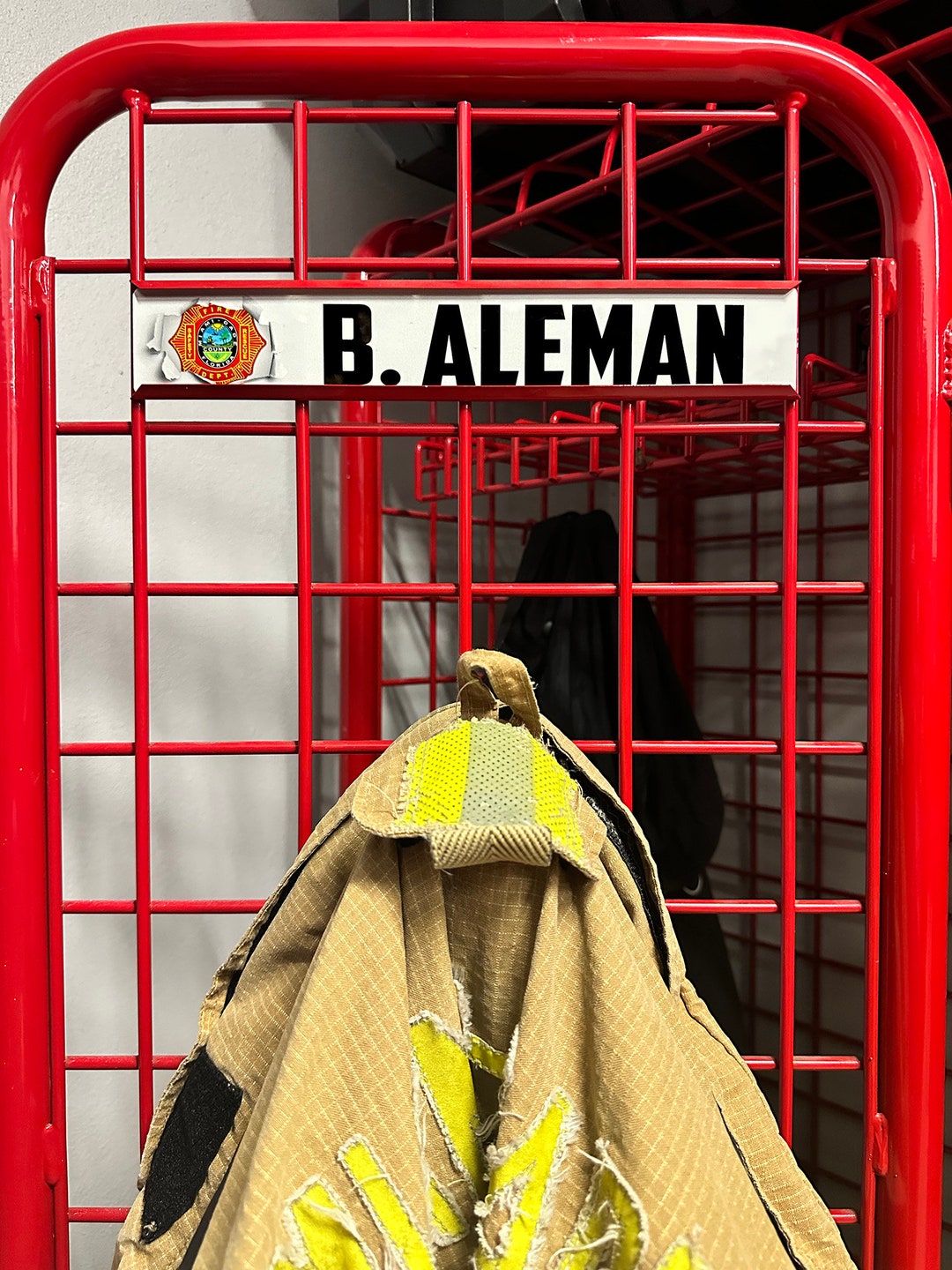 Firefighter Locker Name Tag Firehouse Name Plate Personalized Metal ...