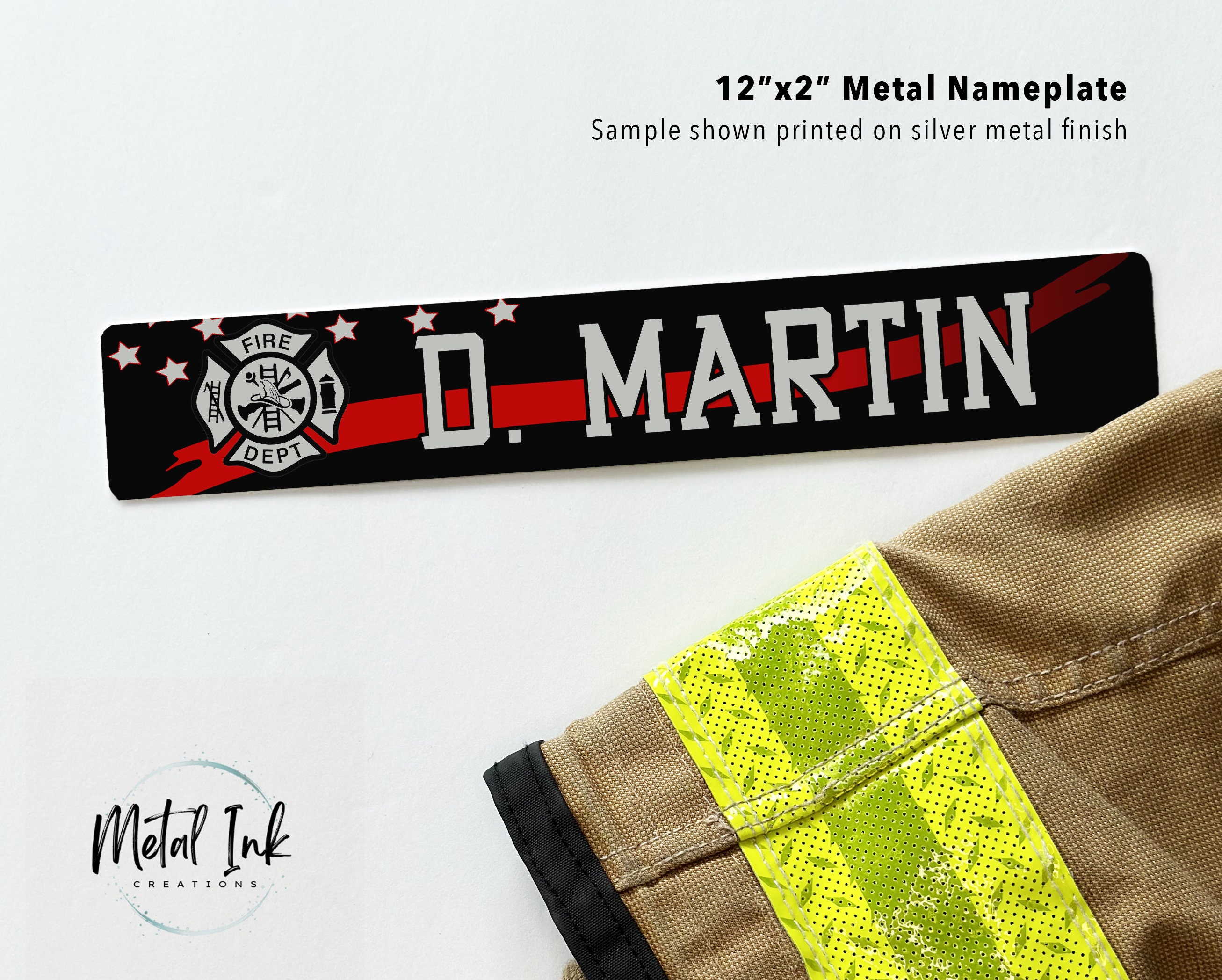 Firefighter Gear Locker Name Plate | Firehouse Gear Rack Tag ...