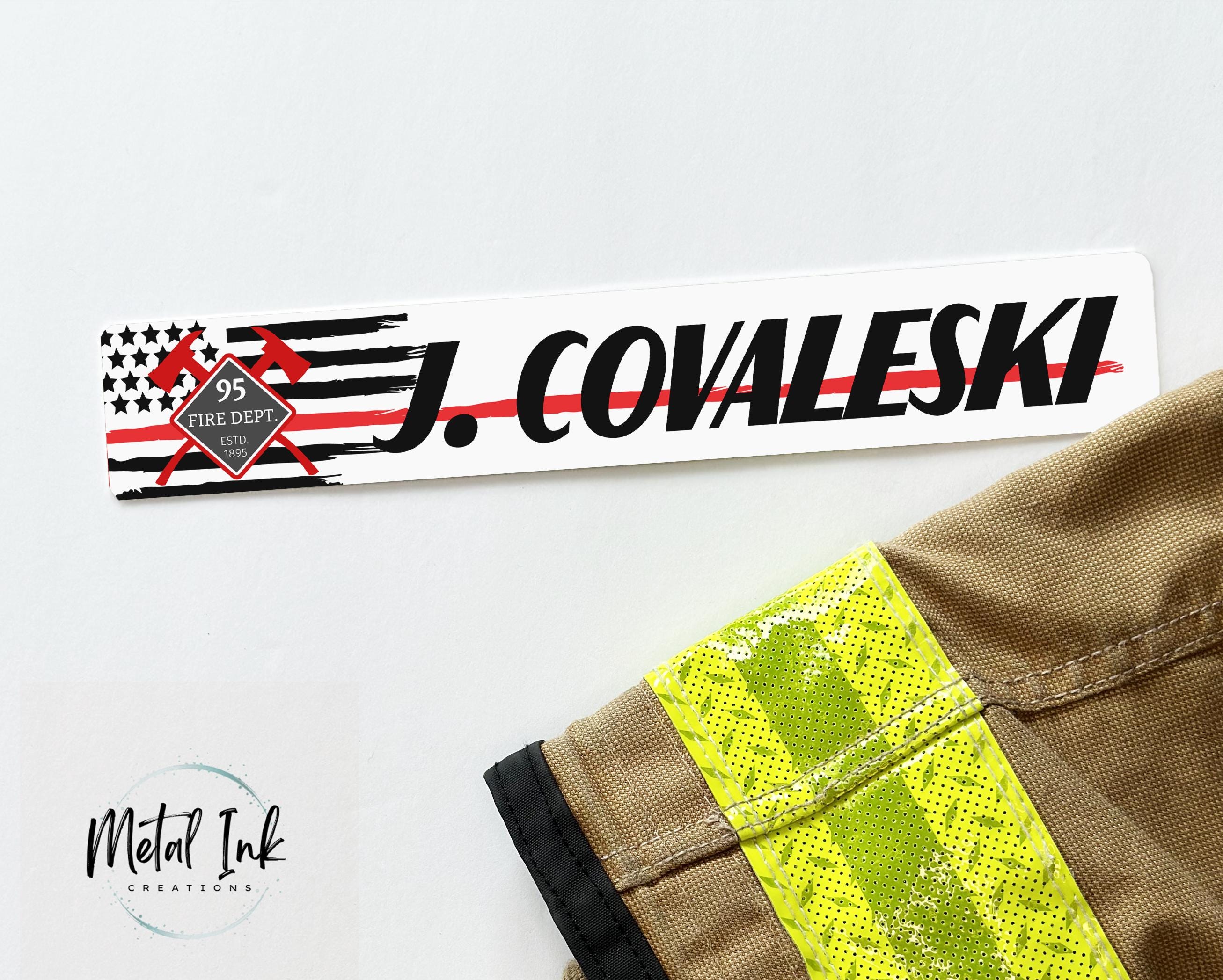 Firefighter Locker Name Tag Firehouse Nameplate Bunker Gear Nameplate ...