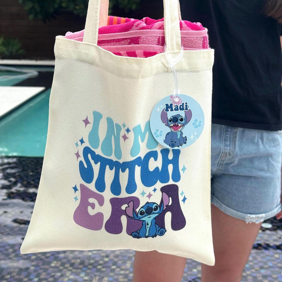 Personalized Stitch Party Favor Tote Bag With Bag Tag (2pc Set) - Etsy