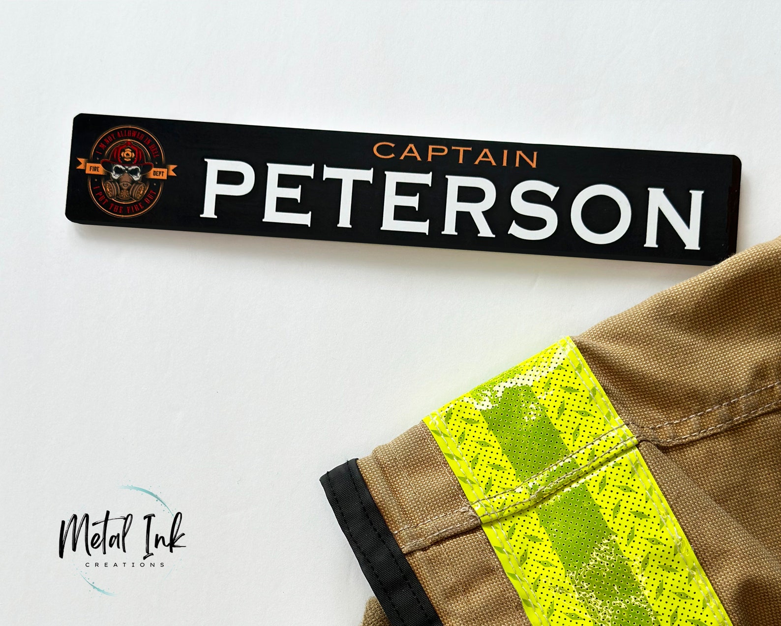 Firefighter Locker Name Tag Firehouse Name Plate for Locker Full Color ...