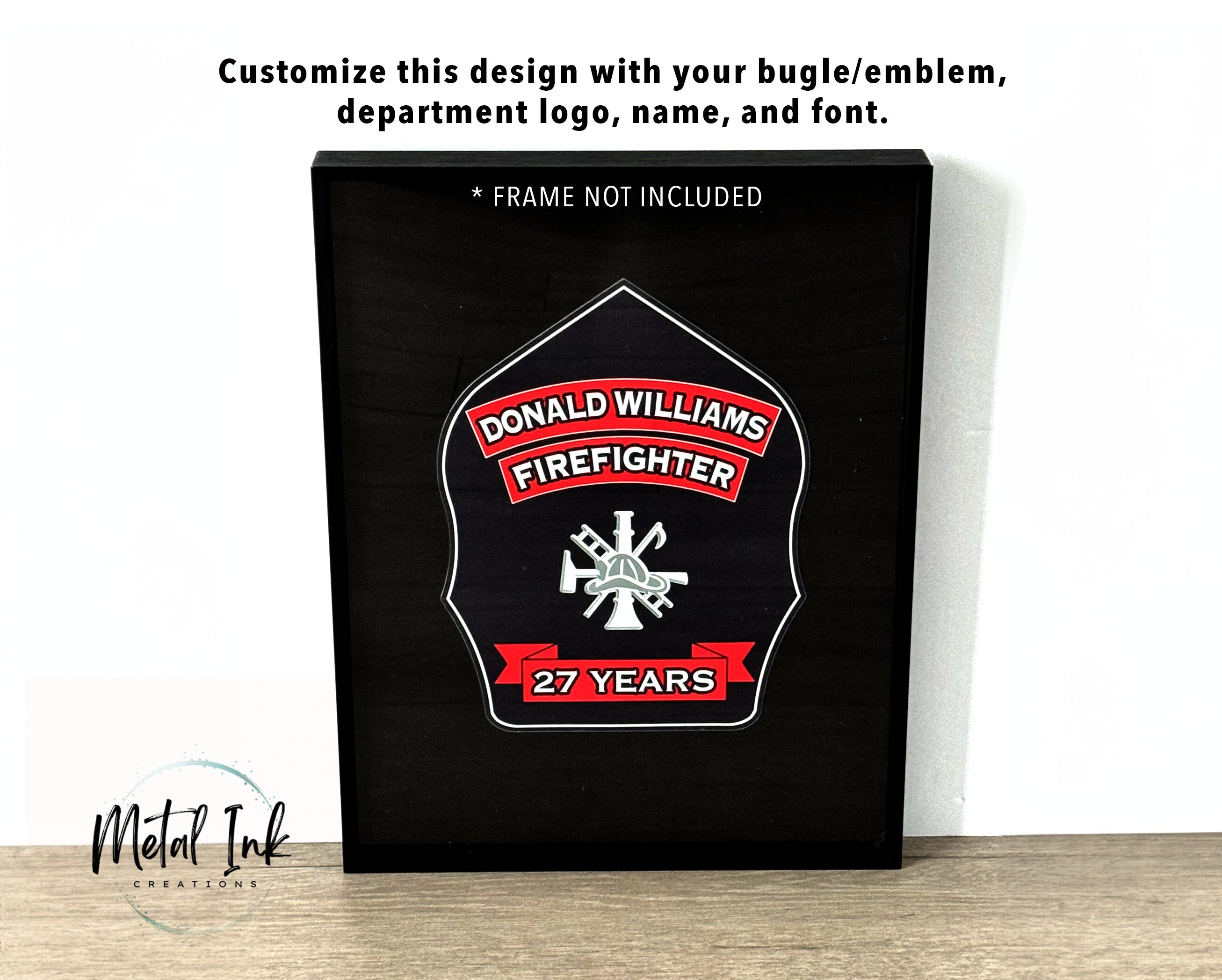 Personalized Firefighter Shield Plaque: Retirement, Promotion, or ...