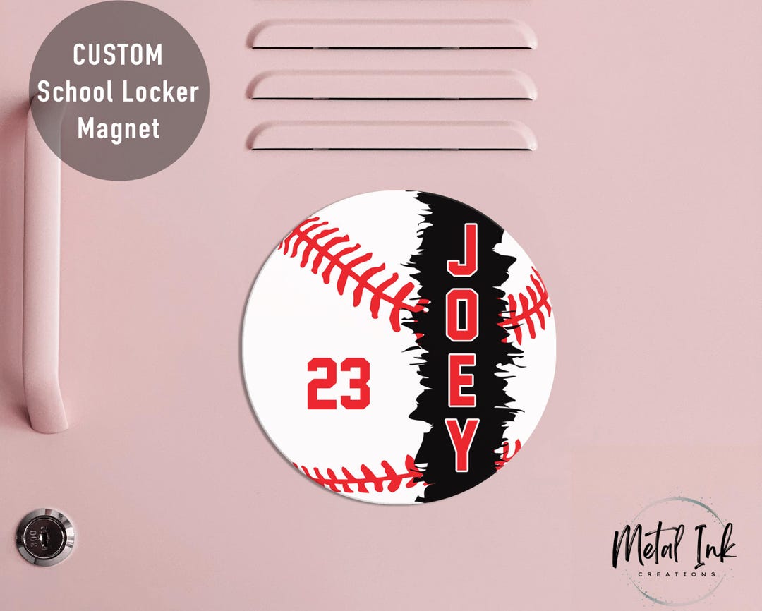 Baseball Metal Name Tag | School Locker Magnet | Locker Name Magnet ...
