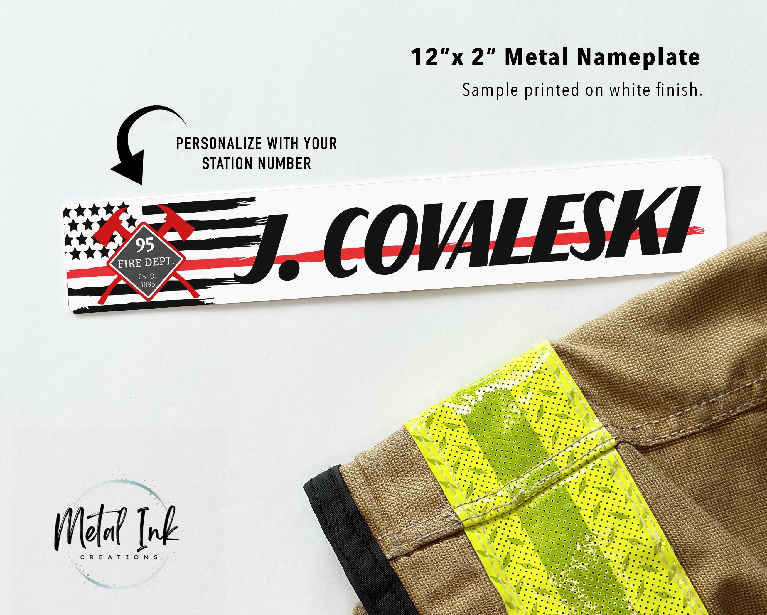 Firefighter Locker Name Tag | Firehouse Nameplate | Bunker Gear ...