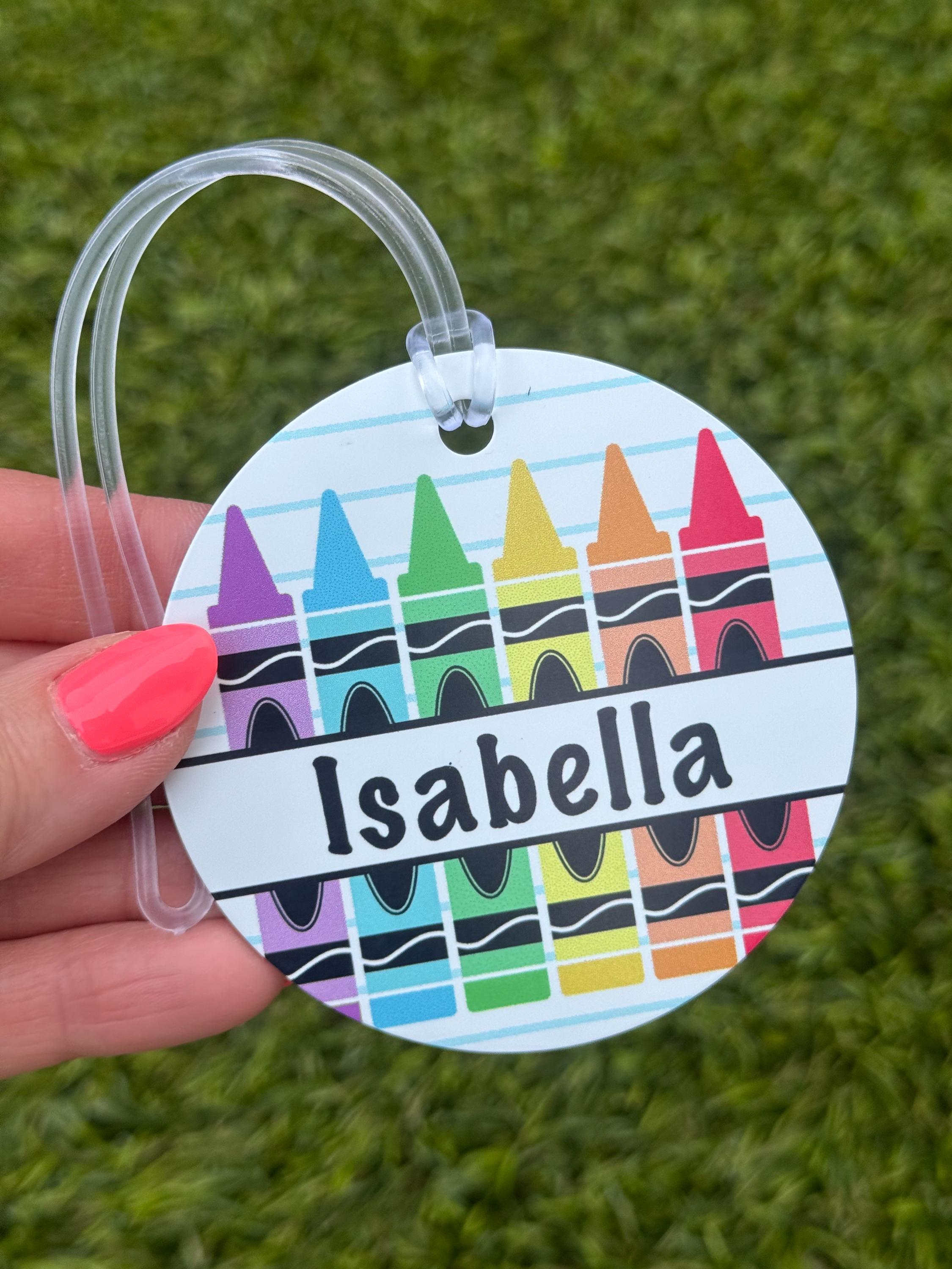 Personalized Backpack Name Tag | Kid’s Circle Bag Tag for School ...