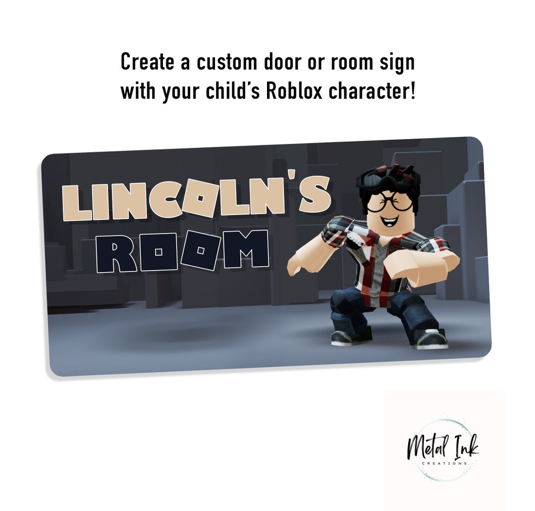 Personalized Roblox Room Sign: Custom Gamer Decor, Kids Bedroom Door ...