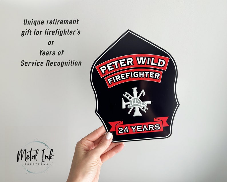 Personalized Firefighter Shield Plaque: Retirement, Promotion, or ...