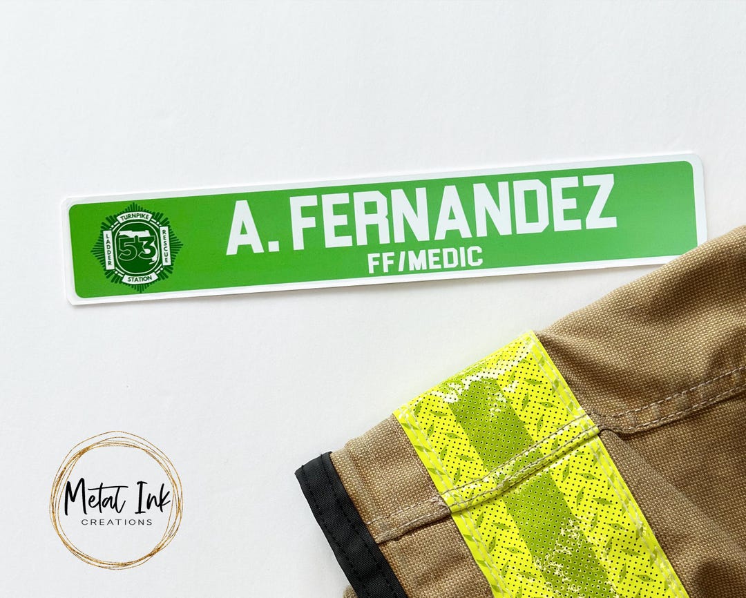 Custom Firefighter Locker Name Tag: Firehouse Gift, Gear Locker Name ...