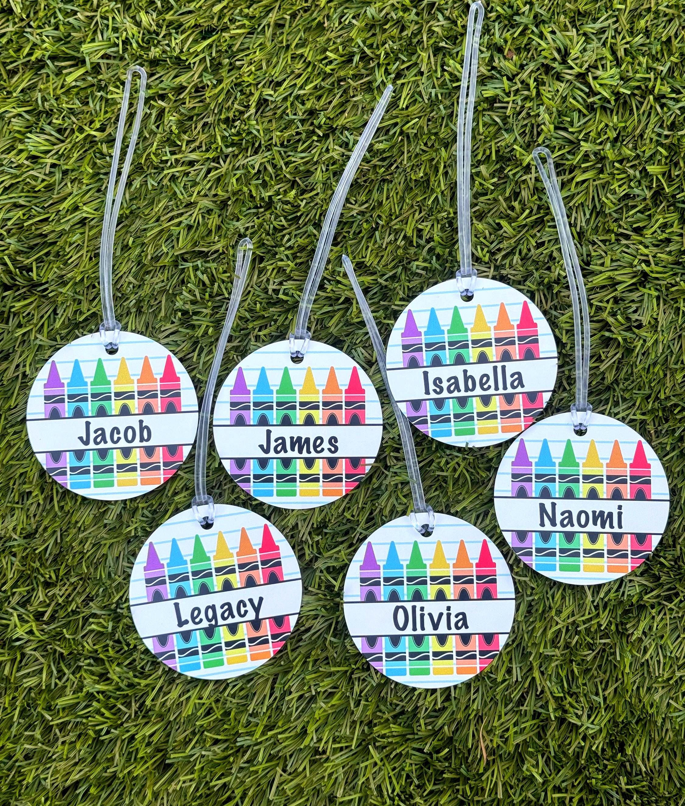 Personalized Backpack Name Tag | Kid’s Circle Bag Tag for School ...