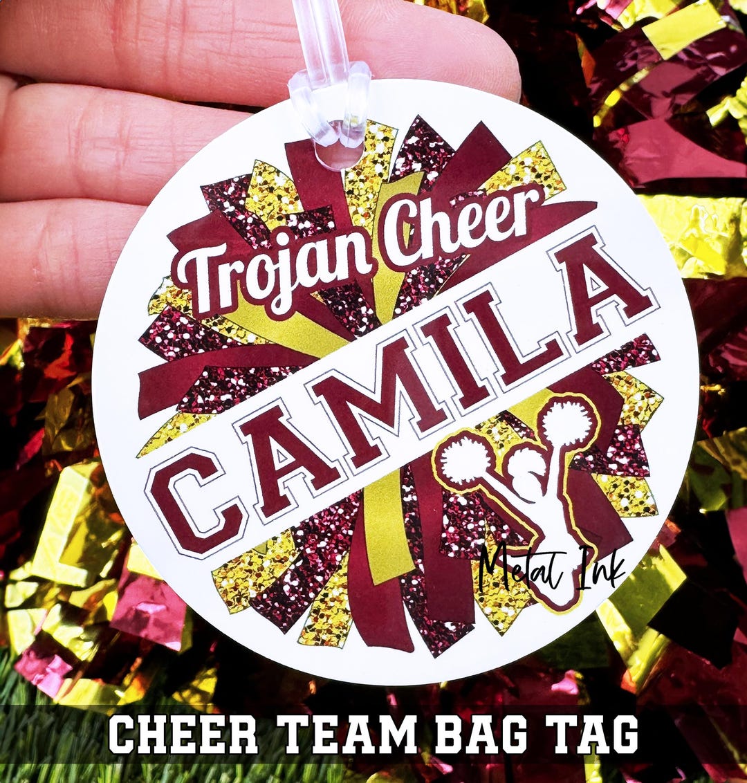 Cheer Bag Tags, Pompom Name Tag, Cheer Team Backpack, Cheerleader Gifts ...