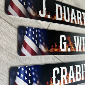 Custom Firefighter Locker Name Tag: Aluminum Name Plate for Fire ...