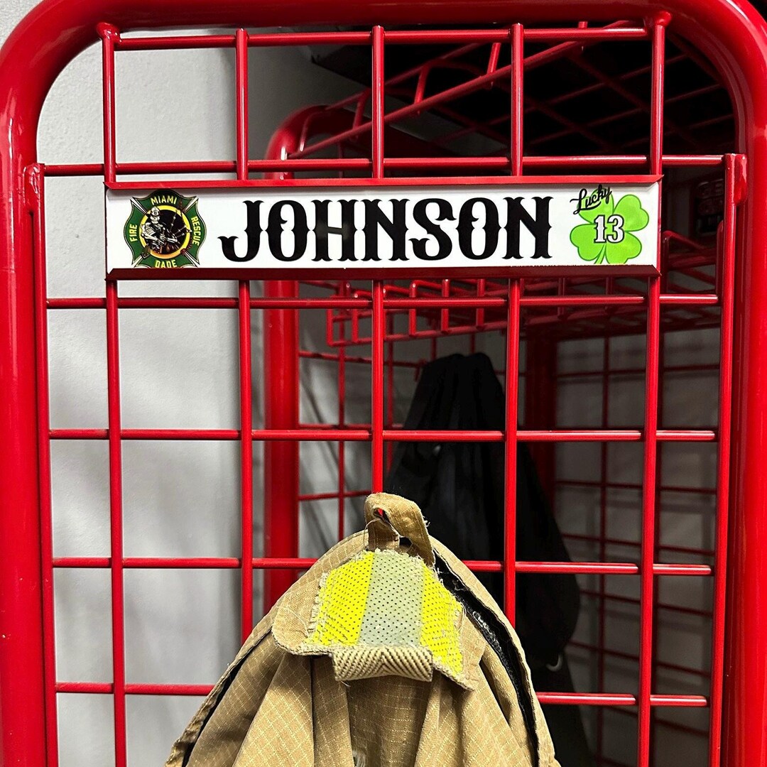 Personalized Firefighter Locker Name Tag: Full Color Metal Firehouse ...