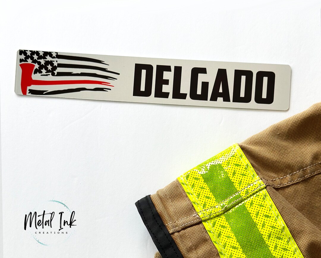 Firefighter Locker Name Tag: Full Color Metal Firehouse Name Plate ...