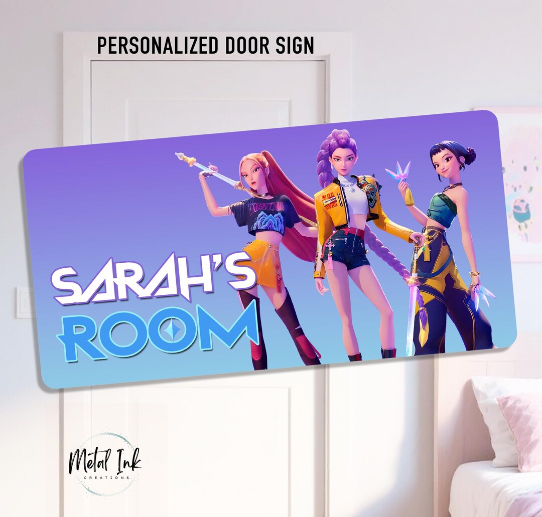 Personalized KPOP Door Sign – Hunters Wall Decor, Name Sign for Demon ...