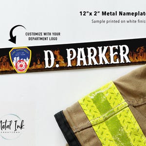 Firefighter Locker Nameplate, Aluminum Gear Locker Tag, Custom Fireman ...