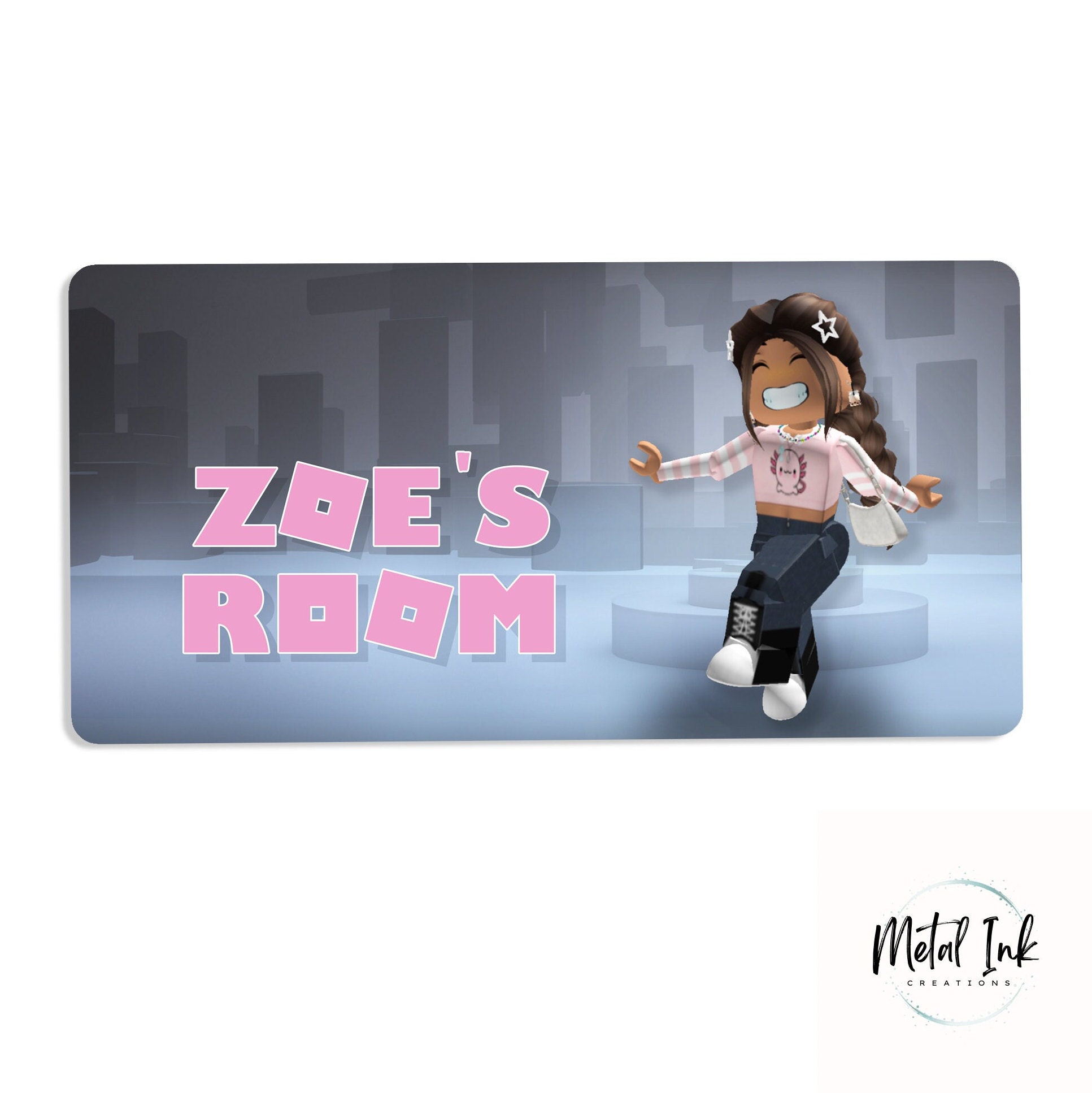 Bedroom Door Sign With Child's Roblox Character, Kid's Personalized ...