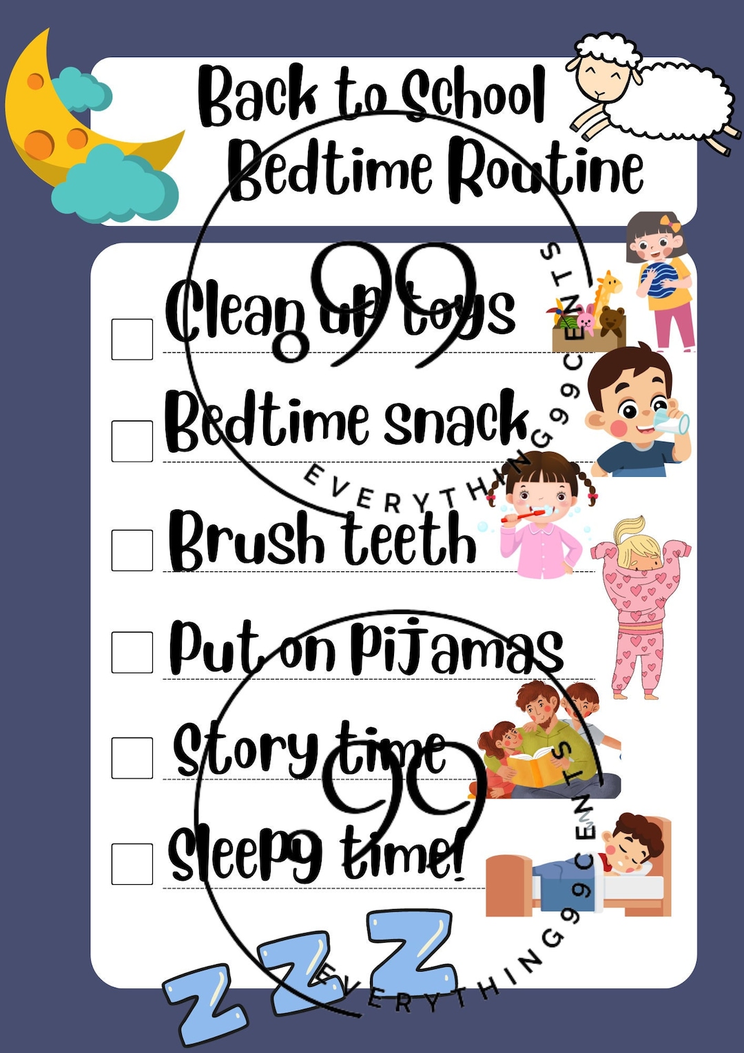 Back to School Bedtime Routine - Etsy