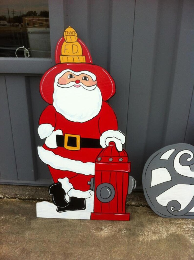 Christmas / Holiday Fireman Santa and Fire Truck Sleigh With ...