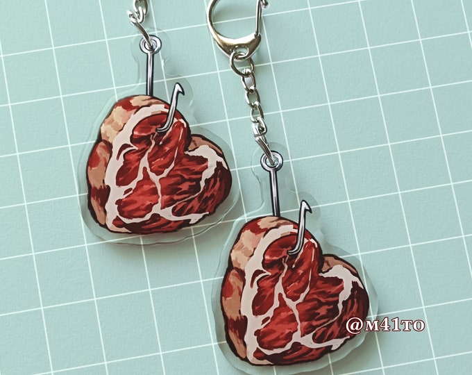 Steak Heart｜double-sided Acrylic Keychain - Meat - Steak - Etsy