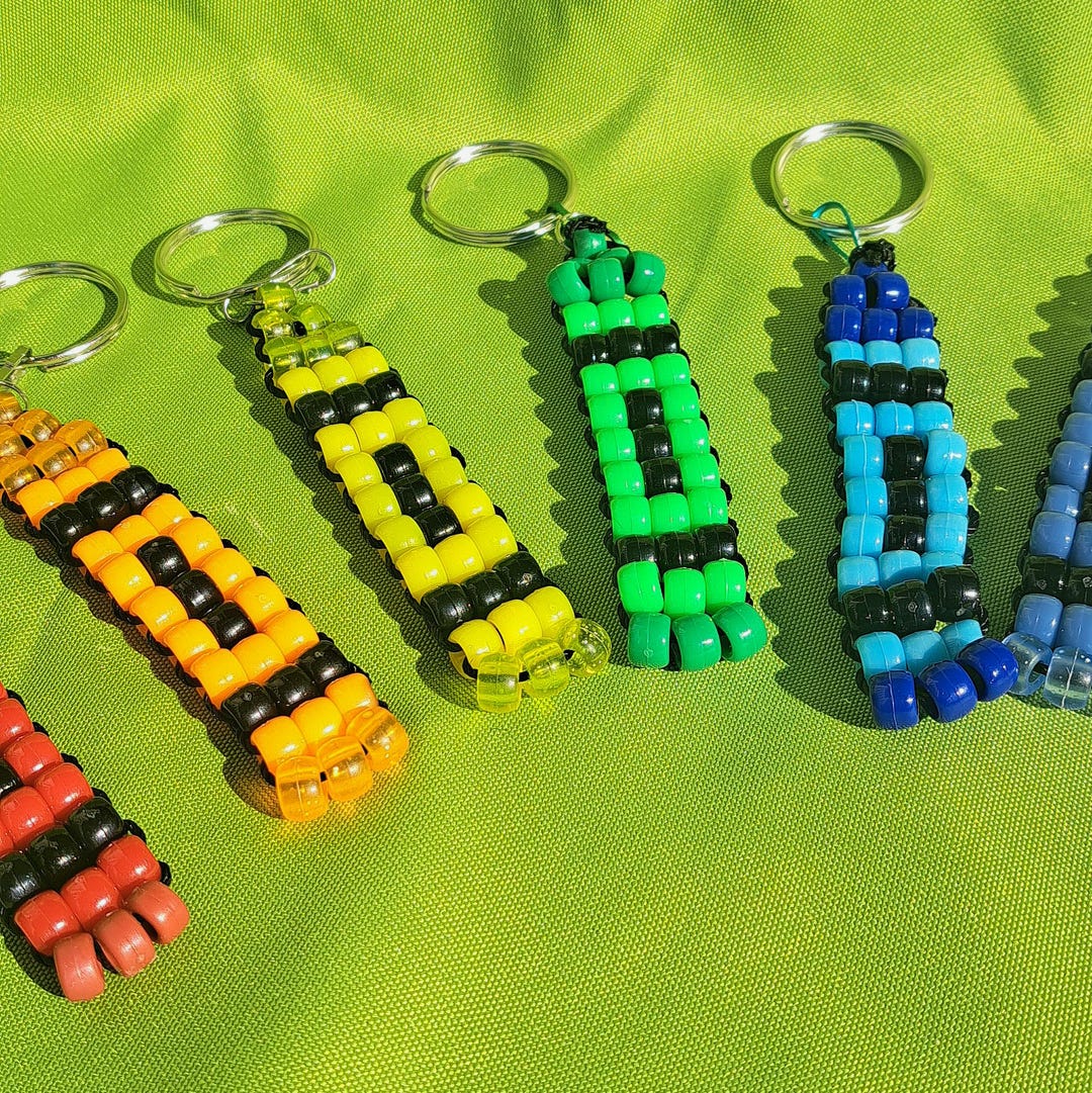Kidcore Crayon Kandi Keychain, W/ Keychain Color Variations - Etsy