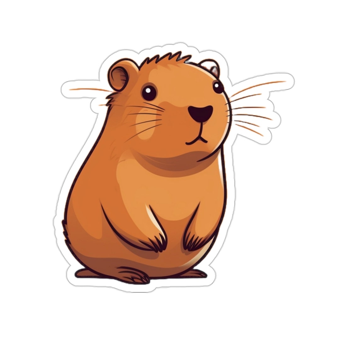 Cartoon Capybara Simple Capybara Sticker Cute Adorable - Etsy