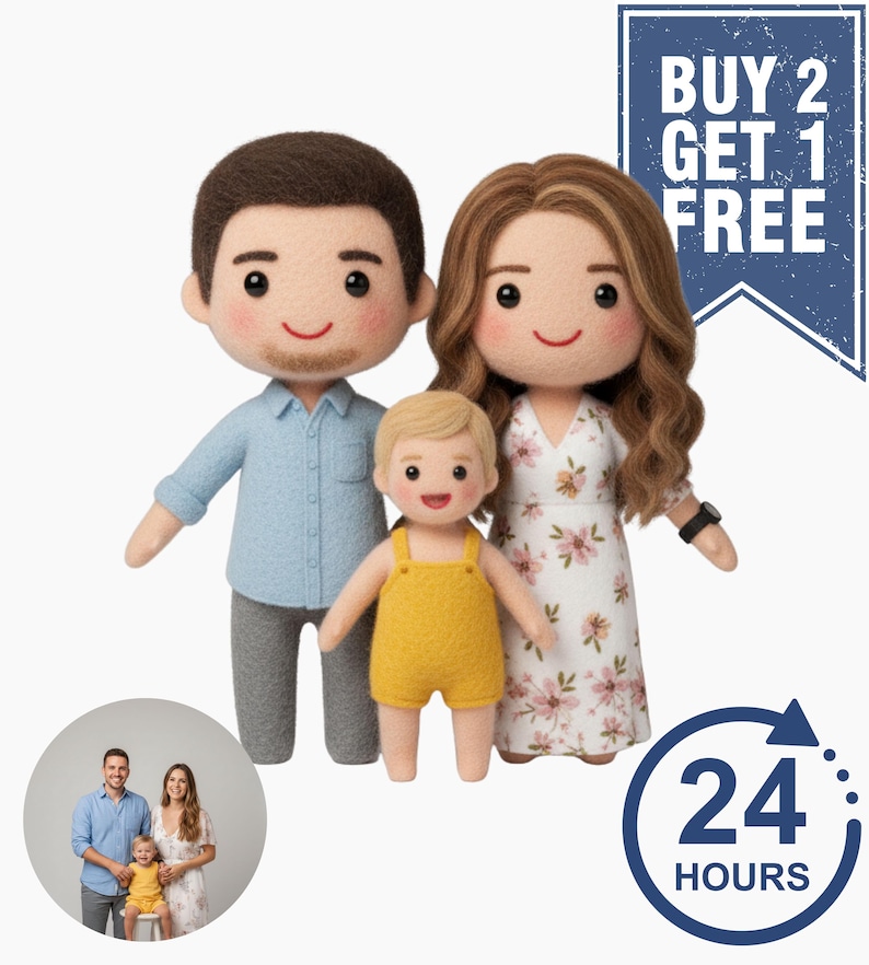 Custom Plushie Portrait From Photo – Personalized Chibi Doll Style ...