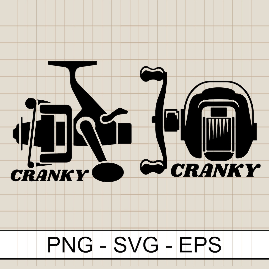Cranky Fishing Reel SVG PNG: Funny Fisherman Design (digital Download ...