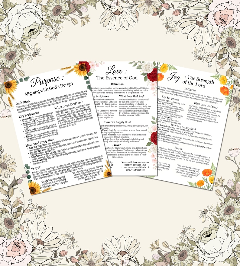 Bible Study Tip Ins – Topical Scripture Sheets Bundle Printable Png Pdf ...