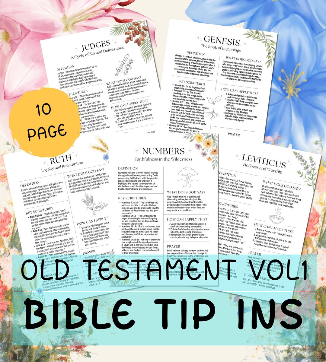 Bible Study Tip Ins VOL1 – Old Testament Scripture Cards, Digital ...