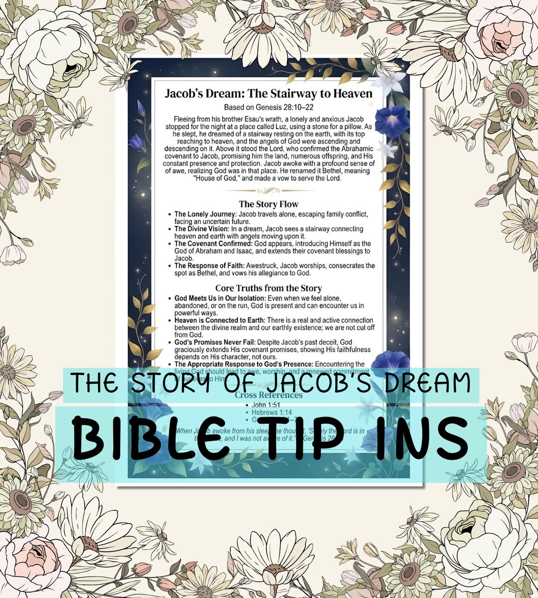 Bible Tip Ins the Story of Jacob’s Dream Sheets Printable JPG Pdf ...