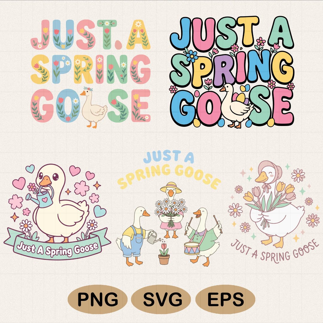 Just A Spring Goose Svg Png, Cute Goose Spring Design, Vintage Farm ...