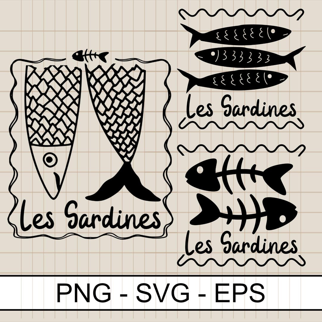 Sardine SVG PNG: French Tinned Fish Design (digital Download) - Etsy