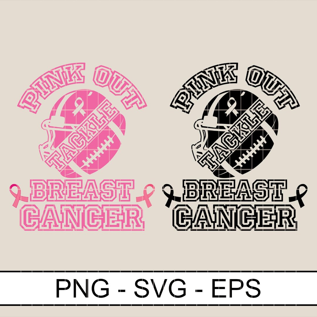 Pink Out Tackle Breast Cancer Svg Png, Pink Out Football Svg Png, Pink ...