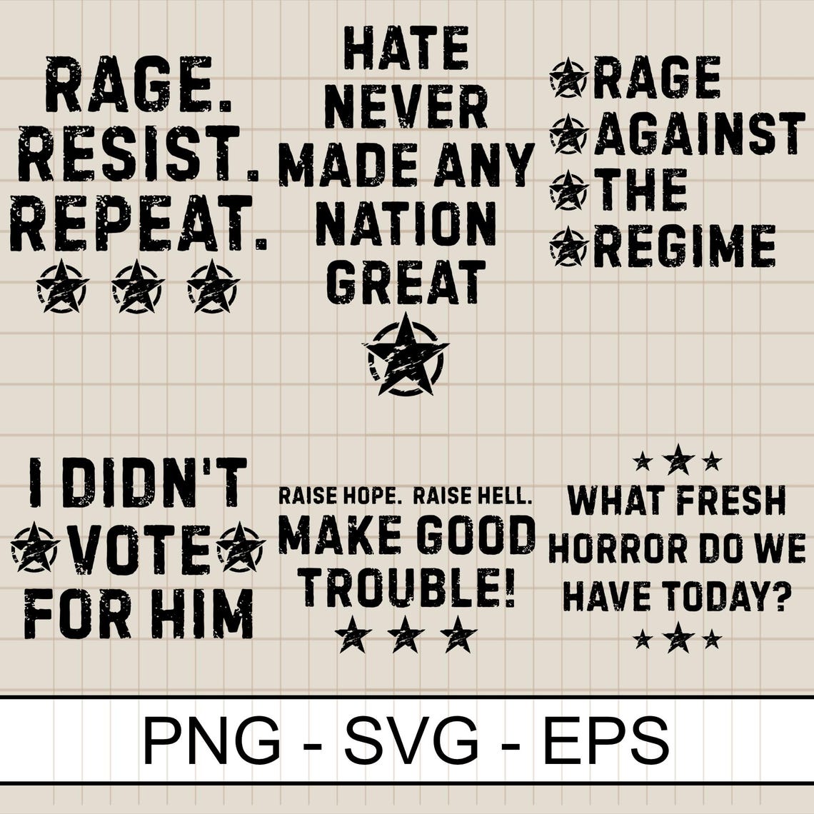 Political Slogans SVG PNG Bundle: Anti Trump, Human Rights (digital ...