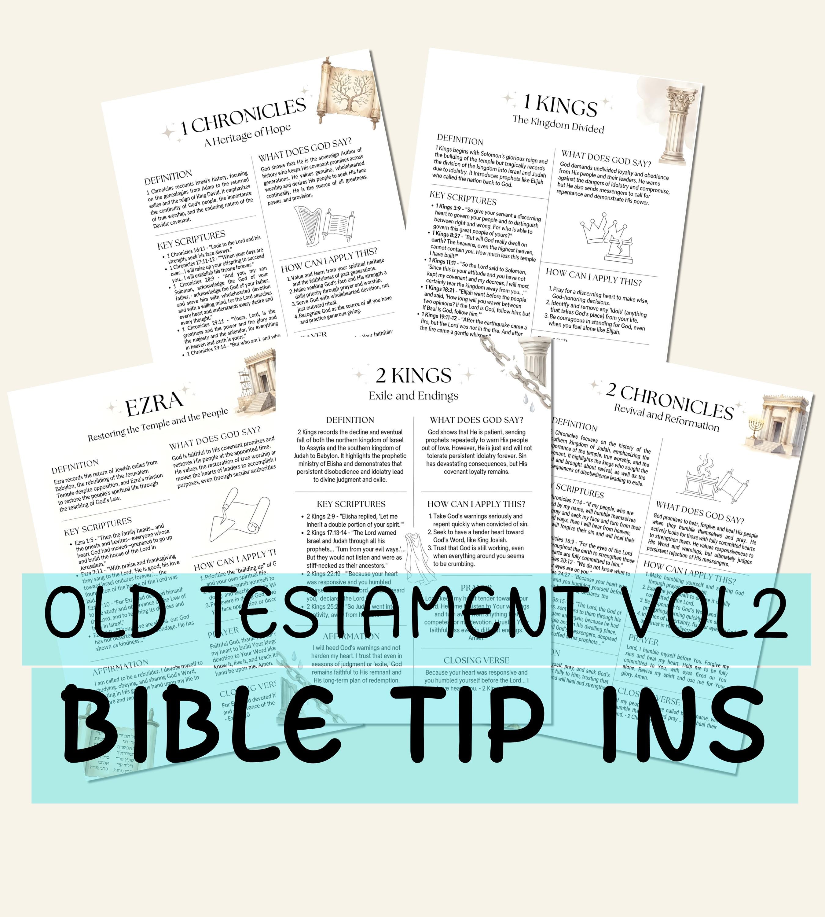 Bible Study Tip Ins VOL2 – Old Testament Scripture Cards, Digital ...