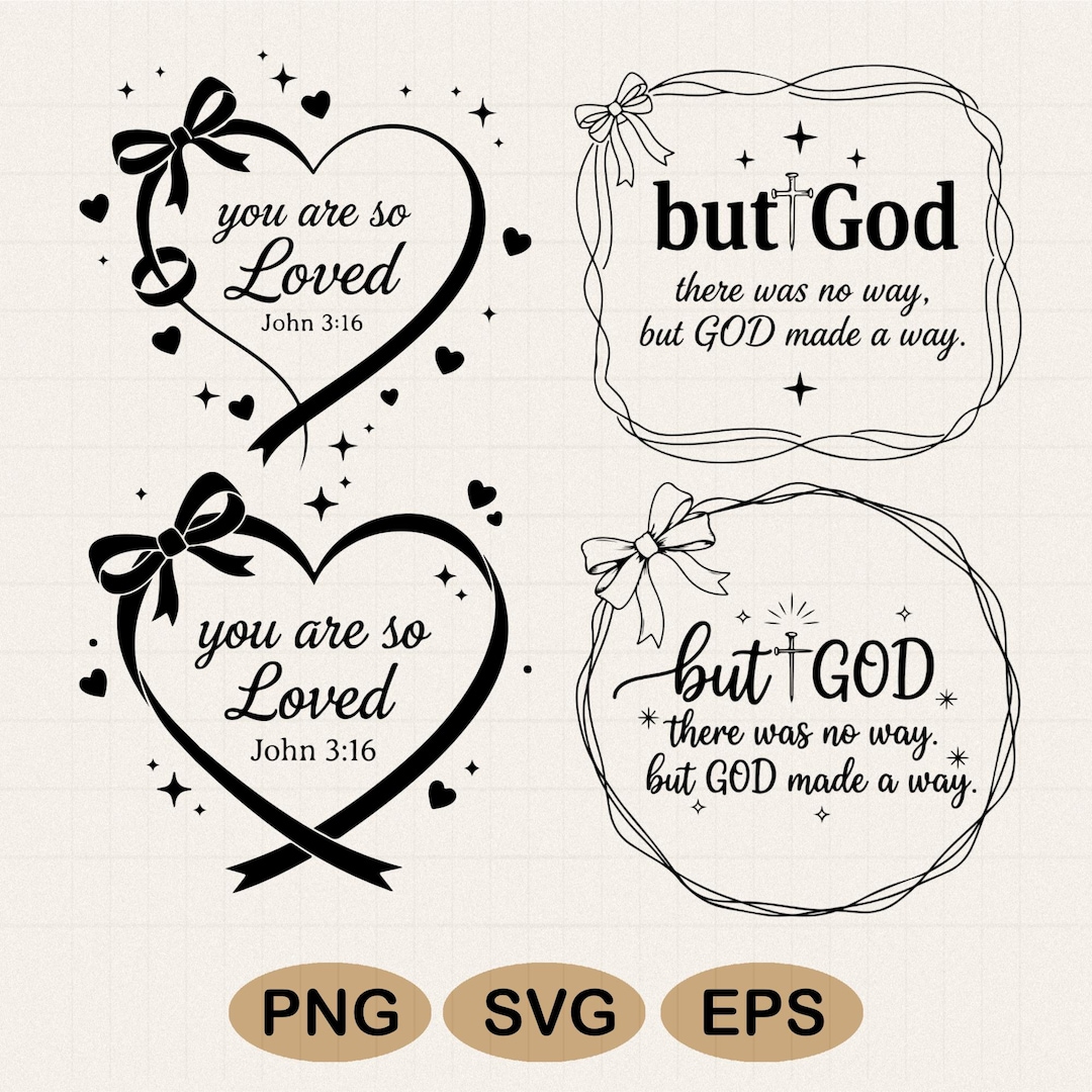 Coquette Bow Christian SVG, You Are so Loved, but God (digital Download ...