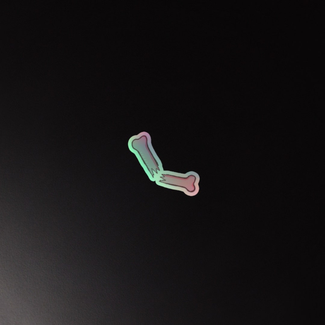 Bone Break Holographic Sticker - Etsy