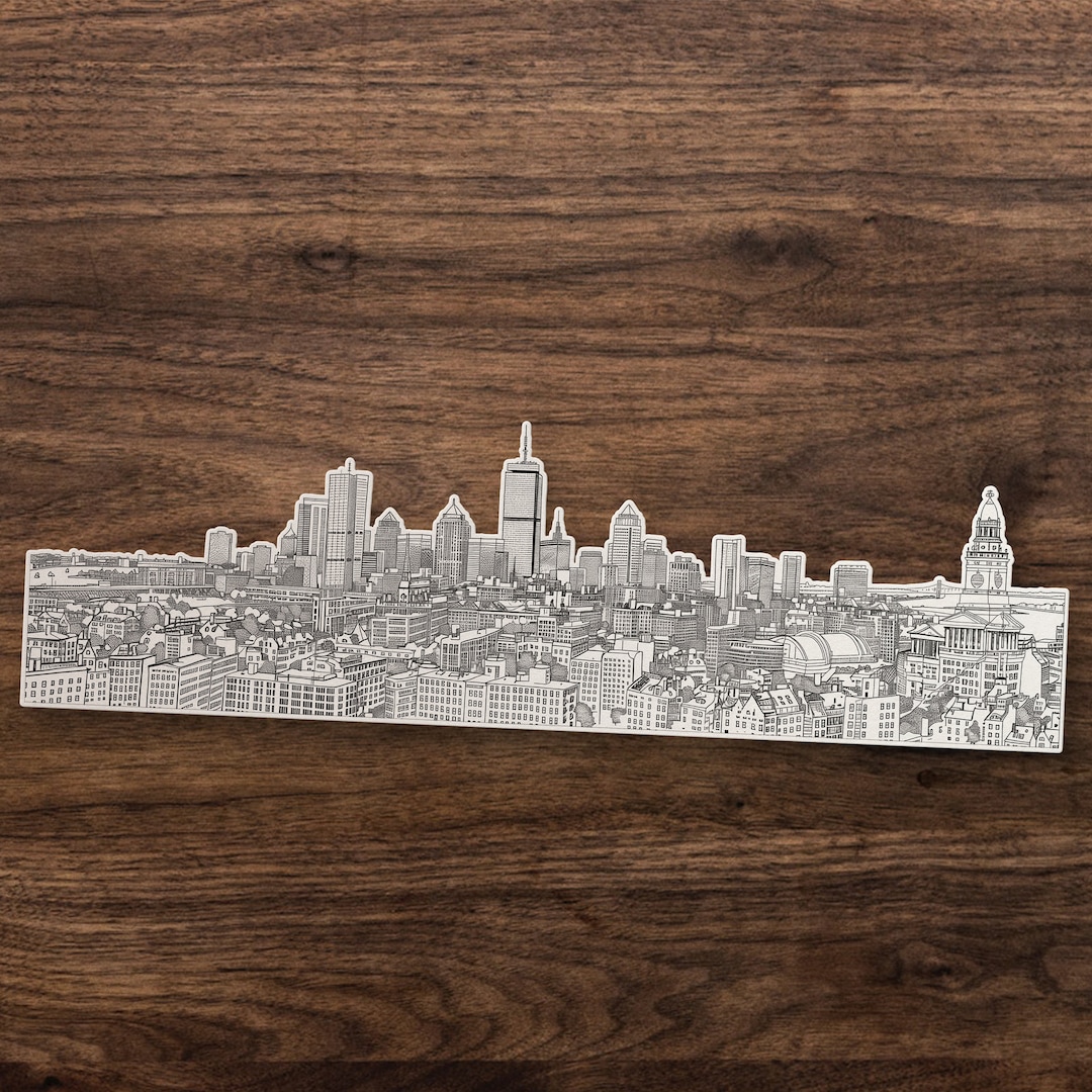 Boston Wrap Around Sticker for Traveler Water Bottle Laptop Wrap Trendy ...
