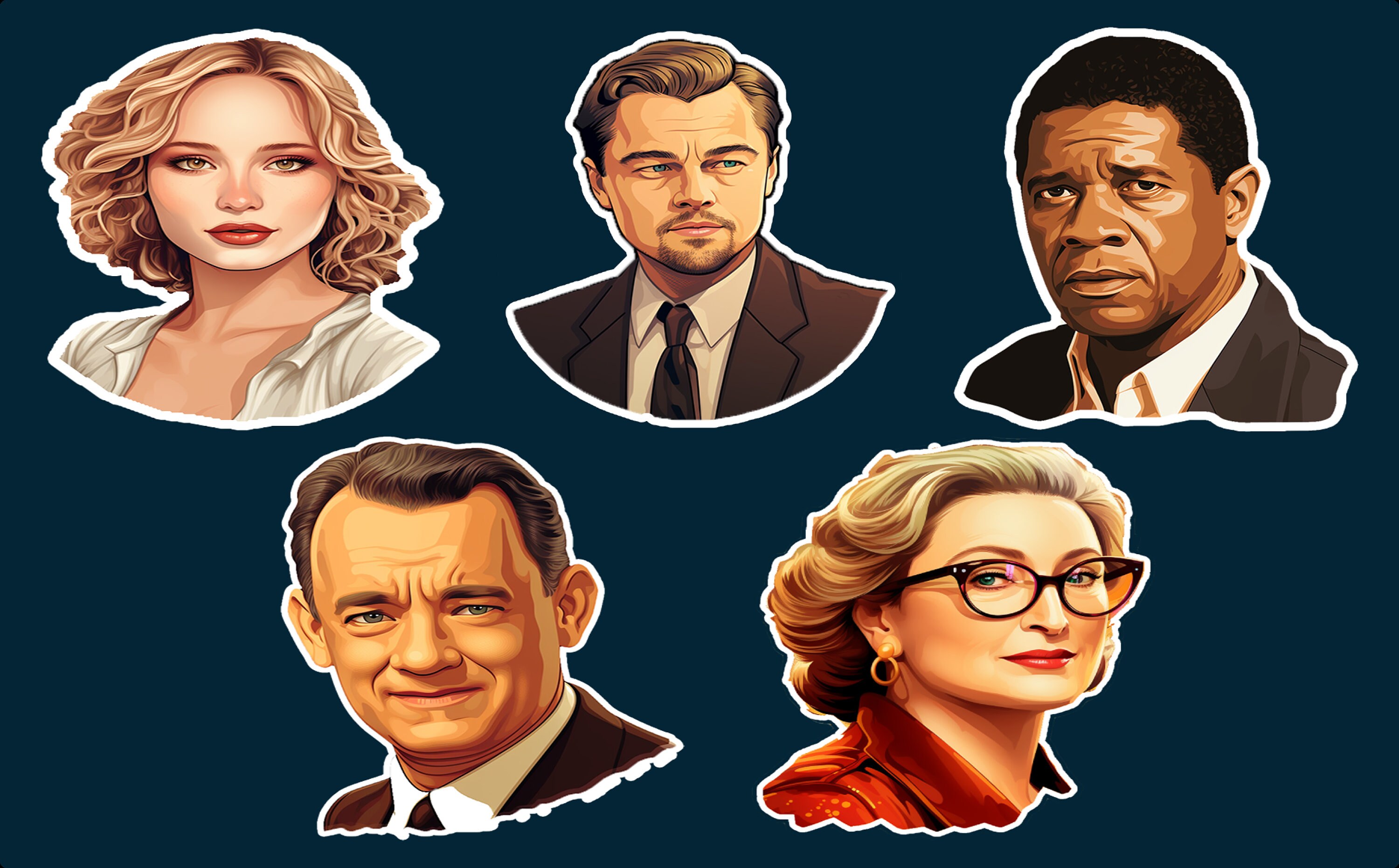 Complete Hollywood Actor / Actress Sticker Pack PNG Stickers and Image ...