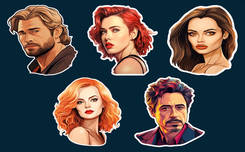 Complete Hollywood Actor / Actress Sticker Pack PNG Stickers - Etsy