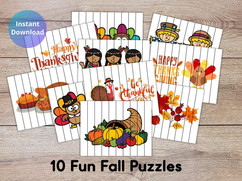 Thanksgiving Craft for Kids | Thanksgiving Puzzles Workbook Digital ...