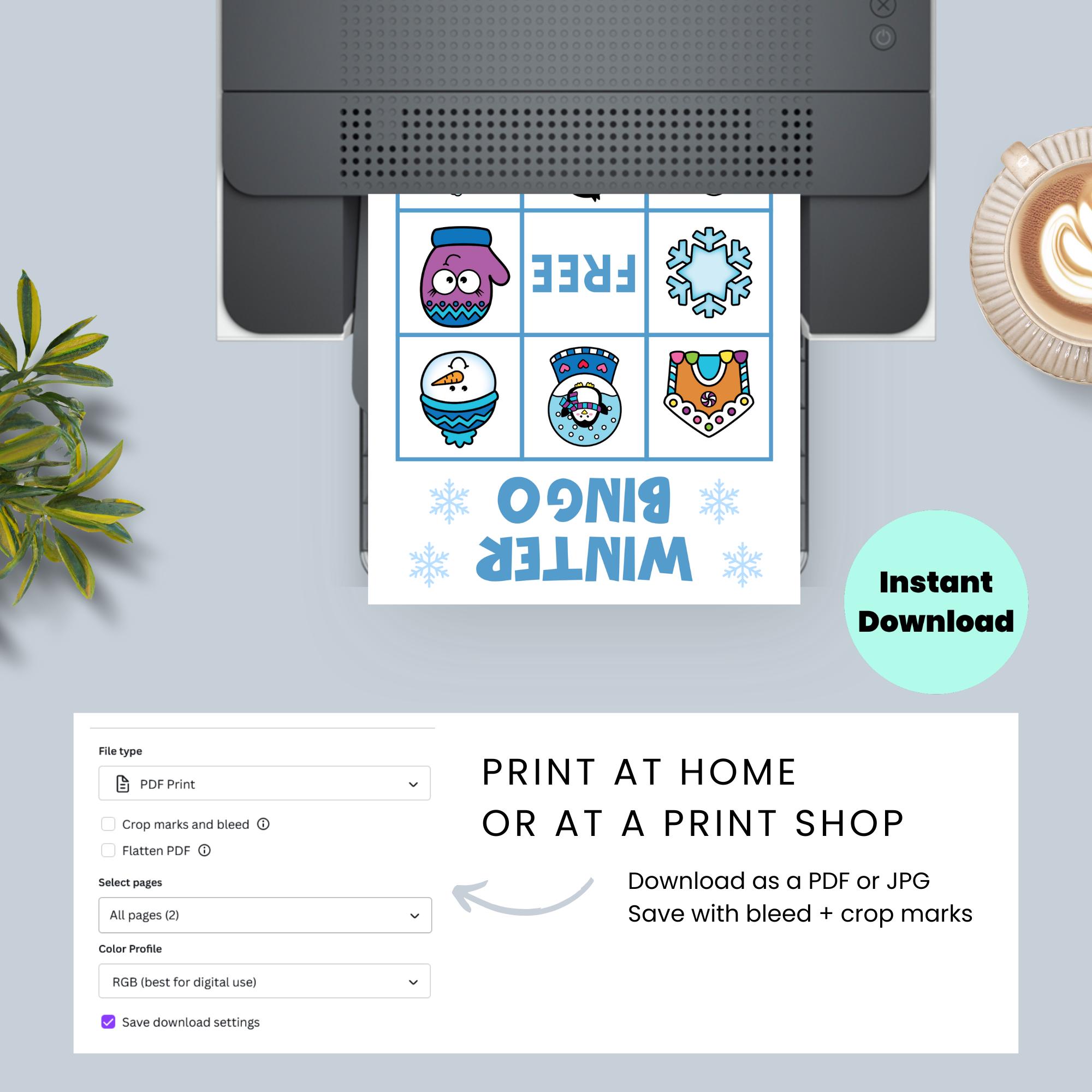 Winter Bingo Game Printable Preschool Activity - Fun Winter Classroom ...