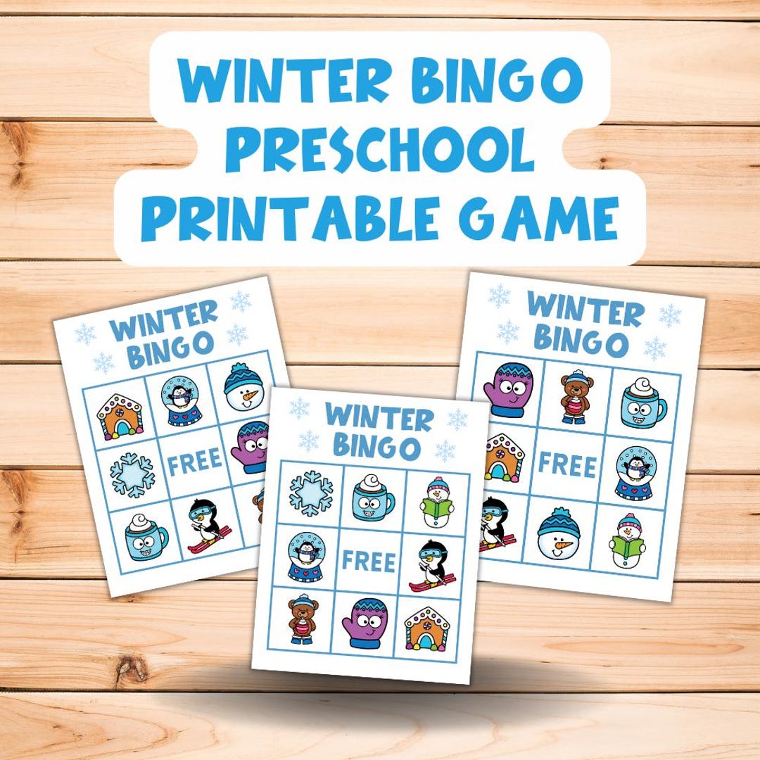 Winter Bingo Game Printable Preschool Activity - Fun Winter Classroom ...