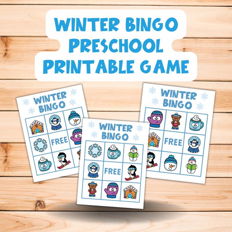 Winter Bingo Game Printable Preschool Activity - Fun Winter Classroom ...